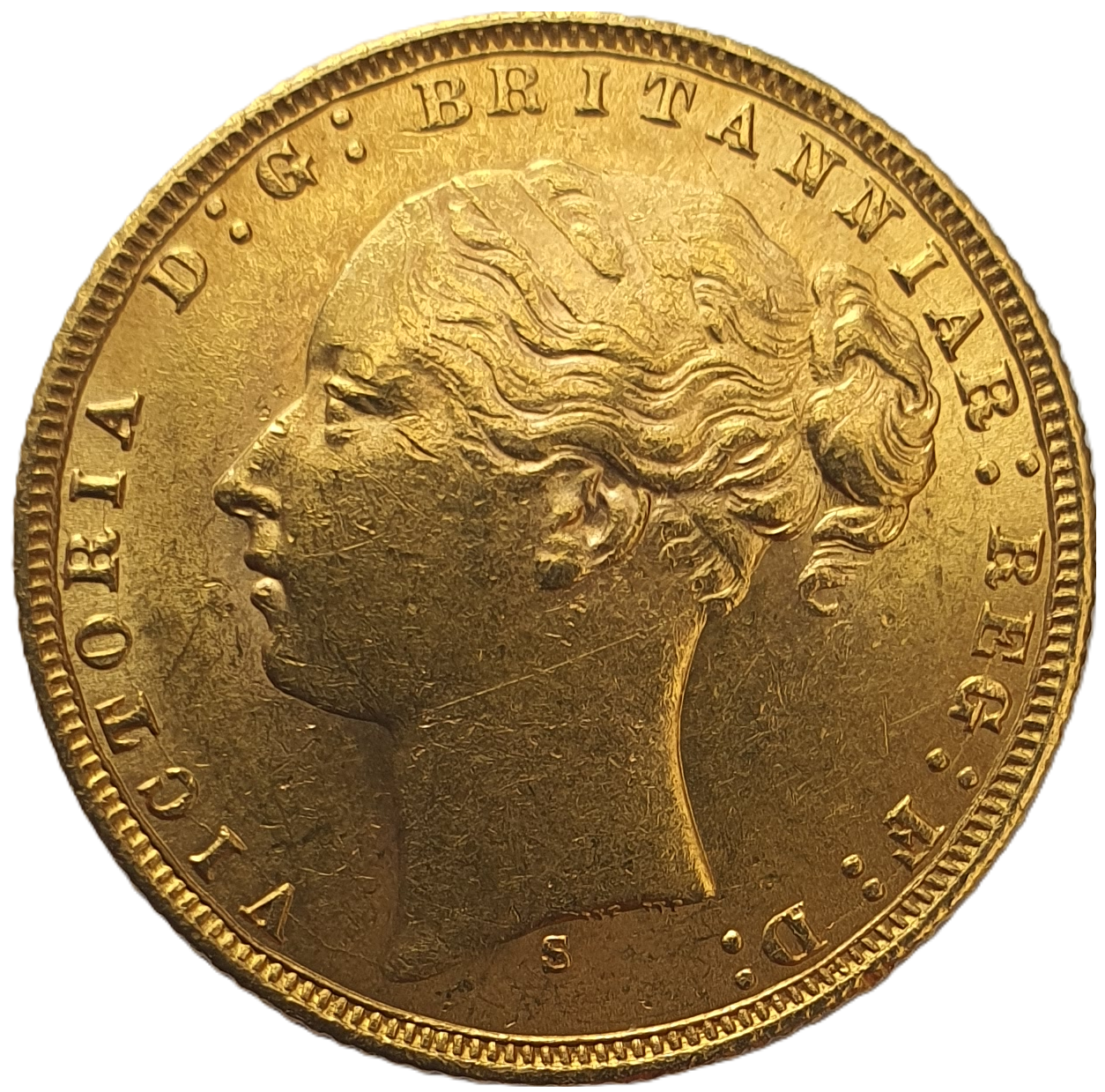 1875 Queen Victoria Young Head Gold Sovereign (Sydney) – Allgold Coins