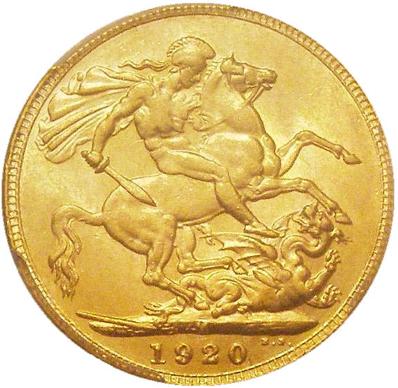 1920-M King George V Gold Sovereign (Ex Bentley Collection) Extremely ...