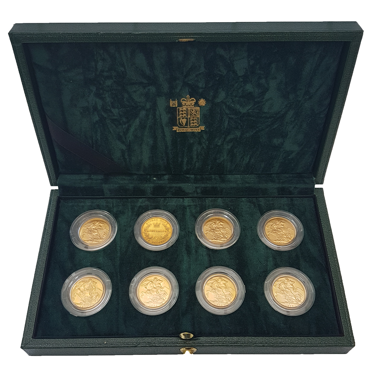 Royal Mint Issued 8 Sovereign Portrait Collection – Allgold Coins