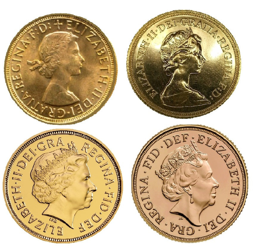 Queen Elizabeth II Sovereigns Head Type Set (4/5 Sovereigns) – Allgold ...